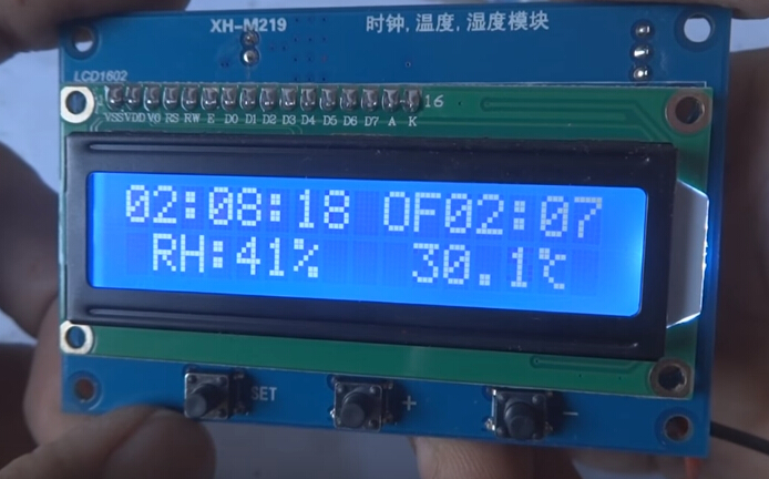 XH-M219 Clock Temperature Humidity Sensor Module LCD1602 Display Module